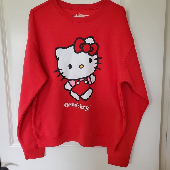 Sanrio | Sweaters | Nwot Sanrio X Hello Kitty Red Oversized Classic ...